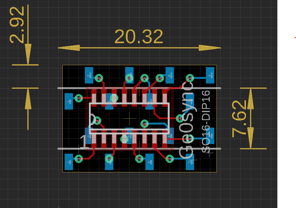 SO16 to PDIP16 Adapter – Ge0sync Synth